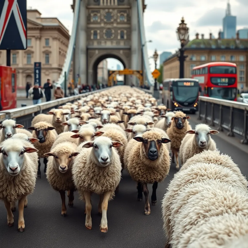 London Sheep Drive 2025: Celebrity Herding on Southwark Bridge ...